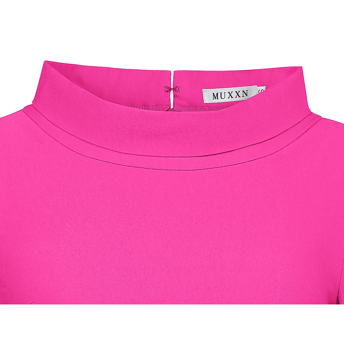 MUXXN Women's Elegant Midi 3/4 Sleeves Bodycon Sheath Pencil Vintage Cocktail Wedding Guest Dresses Hot Pink S