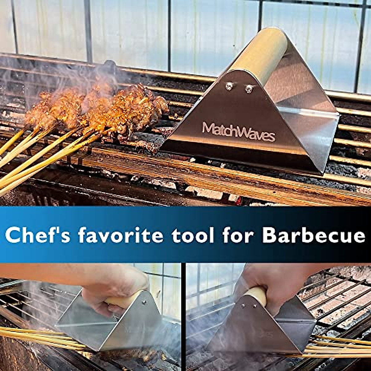 Matchwaves Burger Smasher, Stainless Steel Burger Press for Griddle, Non-Stick Grill Press - No Rust & Easy to Maintain