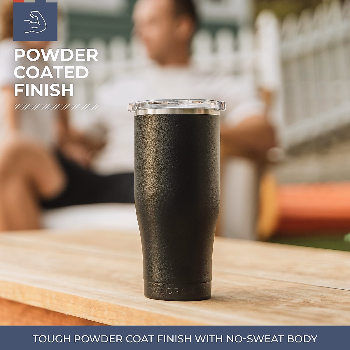 ORCA Chaser 16oz | Insulated, Stainless Steel Cup with a Spill Proof Whale Tale Lid, Dishwasher Safe Tumbler for Hot & Cold Drinks — Black