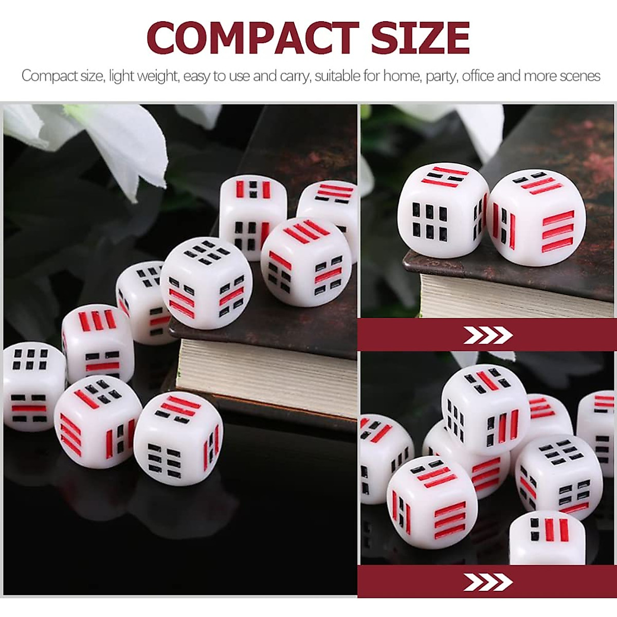30 Pcs Gossip Dice Fortune-Telling Dices Dice Props Multi-Sided Dices Ba Gua Dices Divination Dices Portable Dices Dice for Divination