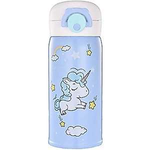 Unicorn Water Bottles for Girls Thermoses Stainless Steel Water Bottle Vacuum Insulated Water Flask Gift for Girls (blue)