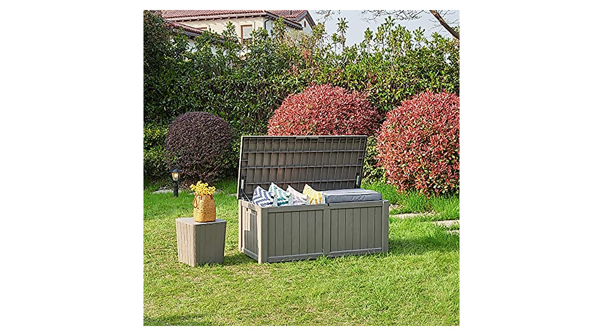 YITAHOME 120 Gallon Outdoor Storage Deck Box - Waterproof & Lockable