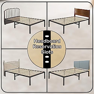 FALOIC Twin Bed Frames with Wide Wood Slats,16 Inch Metal Platform Bed Frame No Box Spring Needed,Easy Assemble/Noise Free…