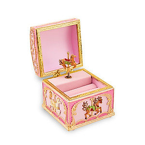 LOVE FOR YOU Gift Wrapped Music box Musical Carousel Horse Jewelry Box for Girls and Women Baby Kids Sister Niece Daughter Mom Granddaughter Grandma Birthday Presents Christmas Gifts