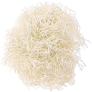 1 Pack About 100g Filler Shred Paper Craft Shredded Basket Grass Shred Paper Craft Crinkle Cut Paper Shred Filler Raffia Paper Shreds Strands Shredded Crinkle Confetti for Gift Wrapping(Milky white)