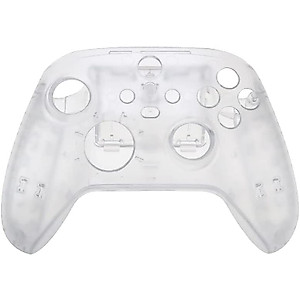 Front Faceplate Cover + Back Housing Shell Case with Full Buttons Tools for Xbox Series X S Controller Housing Shell Replacement (Clear)