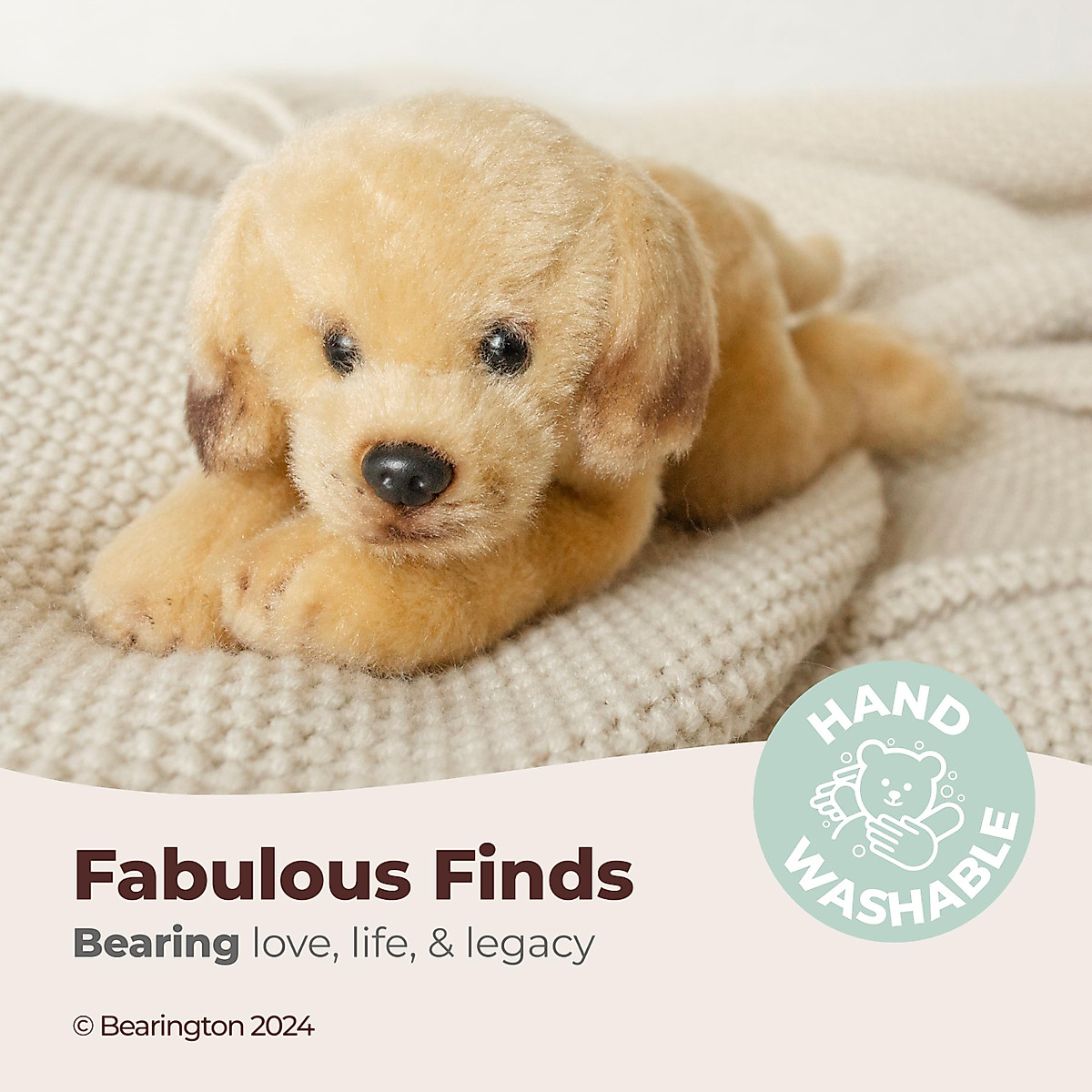 Bearington Collection Lil' Tanner The Labrador Stuffed Puppy, 8 Inch Yellow Lab Stuffed Animal