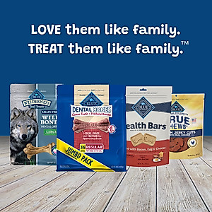 Blue Buffalo Dental Bones Regular Natural Dental Chew Dog Treats Bag Jumbo Pack