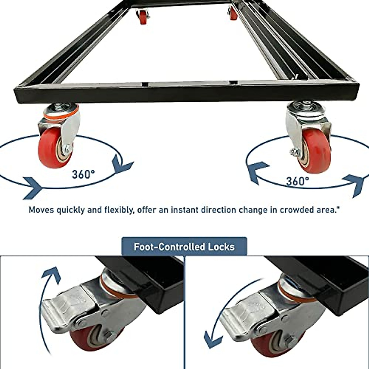 Sidasu Folding Chair Dolly Black Multi-Function Folding Chair Cart Commercial Grade Steel Frame Storage and Transport Dolly for Plastic Resin and Wood Folding Chairs