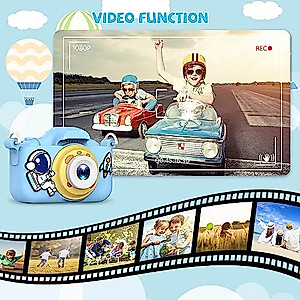 JCC Children Camera for Girls/Boys, Portable Selfie Toy Camera for Toddlers Age 3-12 Year Old,20MP 1080P HD Digital Video Camera with 32GB SD Card for Kids Birthday Christmas Festival Gifts (Blue)