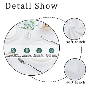 Fitable Rectangle 4 Feet Tablecloth 60x84 inch Tablecloth Stain and Wrinkle Resistant Washable Polyester Table Cloth, Decorative Table Cover for Dining Table, Buffet Parties and Camping White