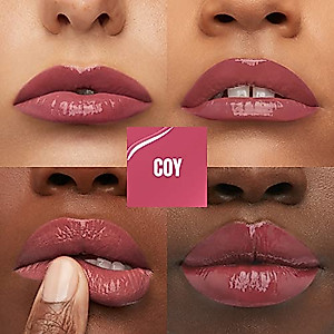 Maybelline Super Stay Vinyl Ink Longwear No-Budge Liquid Lipcolor, Highly Pigmented Color and Instant Shine, Coy, Rose Mauve Nude Lipstick, 0.14 fl oz, 1 Count