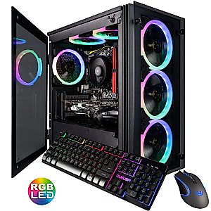 Empowered PC Stratos Micro Gaming Desktop - NVIDIA GeForce RTX 3060, AMD Ryzen 7 5700X, 32GB DDR4 RAM, 512GB NVMe SSD + 2TB HDD, WiFi, Windows 11 Home - Gamer Computer