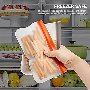 Leetaltree Reusable Food Storage Bags, 10 Pack Dishwasher Freezer Safe PEVA Bags, Leak Proof & Airtight Reusable Freezer Bags for Food Storage and Home Organization