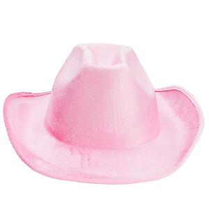 Zodaca 4-Pack Pink Felt Cowboy Hats - Bulk Pack of Cowboy Hats for Women, Girls, Men, Birthday, Party, Bachelorette (Adult Size)