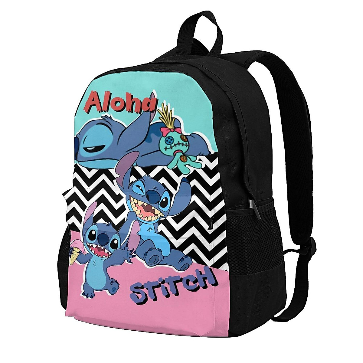 huayidehe Cartoon Backpack Unisex Large Capacity Casual Bag Cute Lightweight Multipurpose Travel Laptop Backpack, Black