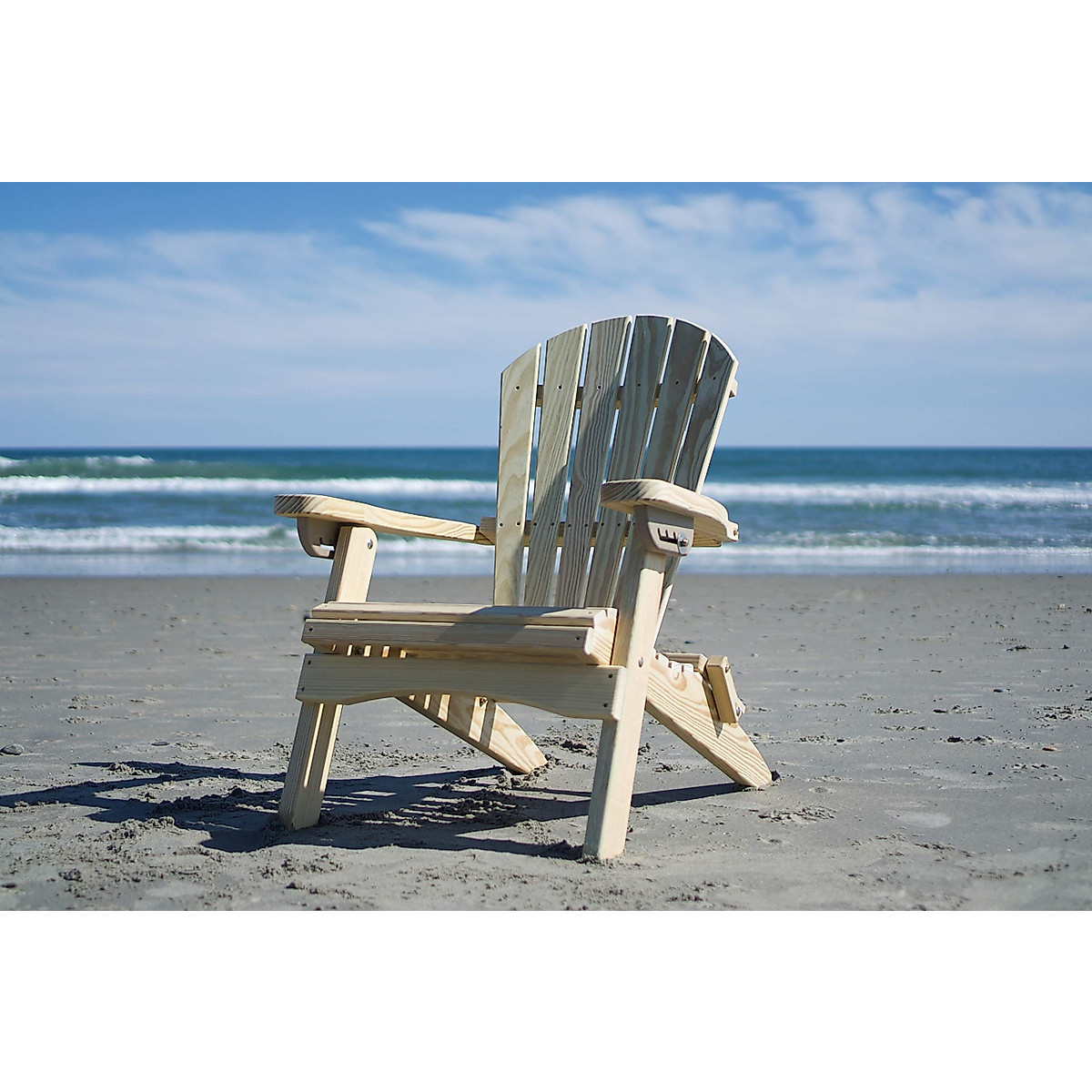 Gazebo Joe's Reclining Wood Folding Adirondack Chair, Made in The USA, Chairs for Patio, Yard, Deck, Lawn Furniture