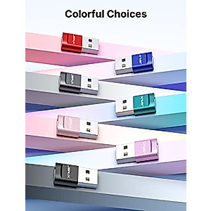 JSAUX USB-C Female to USB-A Male Adapter 4-Pack, Type C to USB Charger Cable Adapter Compatible with iPhone 14/13/12 Mini/Pro/Pro Max, Samsung Galaxy Note 10/20, S20/S21, Apple Watch Series 7 -Grey