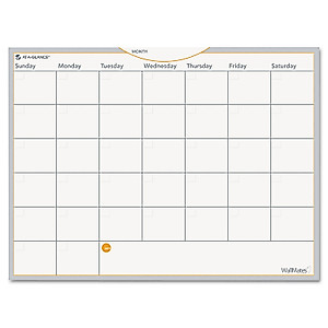 AT-A-GLANCE AW502028 WallMates Self-Adhesive Dry Erase Monthly Planning Surface, 24 x 18