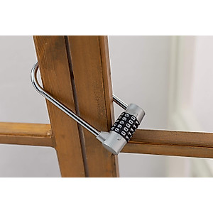 2.75" Wide 5 Position resettable U-Lock Padlock with 4.57" Long Shackle, Gym, Suitable for lockers. File cabinets, wardrobes, Fences, Sheds, Door Cabinet Locks, 1 Piece, Silver.