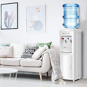 Water Dispenser, Water Dispenser with Adjustable Water Temperature, Cold Water and Hot Water Available Water Dispenser, Water Dispenser for Home and Office Use - White