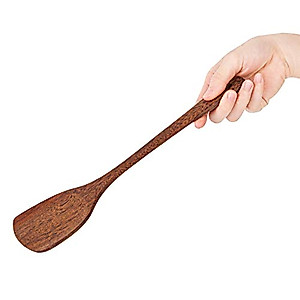 Wooden Spatulas for cooking - Set of 2 12.8 Inch 12 Inch Versatile Utensils, Wooden Spoons, Anti Scratch Non Stick Cookware, Eco Friendly, MyFurtive Wooden Wok Spatula Turner For Cooking