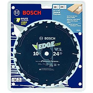 BOSCH DCB1024 10 In. 24 Tooth Daredevil Table and Miter Saw Blade Fast Ripping,Blue