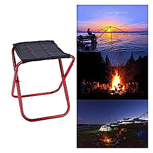 TRENTSNOOK Exquisite Camping Stool Portable Folding Stool, Outdoor Lightweight Oxford Folding Camping Chair Aluminum Alloy Fishing Chair for Camping