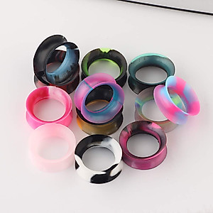 24pcs Ultra Thin Silicone Ear Gauges Skin Flexible Flesh Earrings Tunnel Expander Stretching Gauge Earlets Plug Kit 10mm 00g