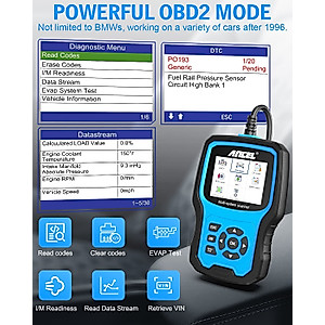 ANCEL BM700 Full Diagnostic Scan Tool Fit for BMW with Case, All Systems OBD2 Scanner Car Battery Registration Code Reader with ABS CBS Oil EPB SAS Fuel Pump Reset