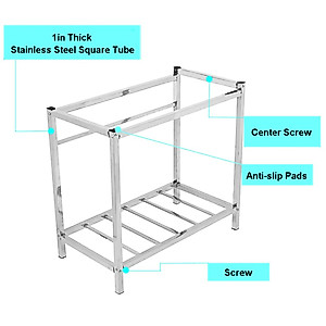 ZHXIPP Freestanding Kitchen Sink Commercial Stainless Steel Single Bowl Sink with Storage Shelves Restaurant Sink Utility Utility Washing Hand Basin 29.5 x15.7 X 29.5 in (Silver)