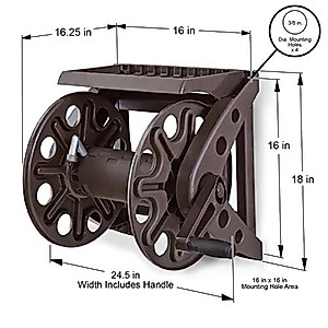 Liberty Basics 512 Wall Mounted Hose Reel with Shelf, Bronze