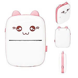 Mini Photo Printer, Wireless Photo Printer, Support Search/Text Recognition/Retrieval Improve Learning Efficiency(Pink)