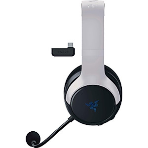Razer Kaira Dual Wireless Gaming Headset for PlayStation 5 / PS5, PC, Mobile, PS4: Triforce 50mm Drivers - HyperClear Cardioid Mic - 2.4GHz and Bluetooth w/SmartSwitch - EQ Toggle - White/Black