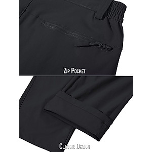 MAGCOMSEN Mens Hiking Pants Lightweight Quick Dry Pants Classic Casual Pants Golf Work Pants Spring Pants,Black 34