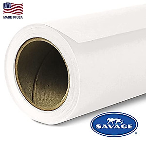 Savage Seamless Paper Photography Backdrop - #50 White (107 in x 36 ft) Made in USA