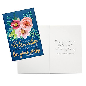 Faithful Finds 48 Pack Religious Christian Birthday Cards Bulk Set with Envelopes, Bible Verse Design (4 x 6 In)