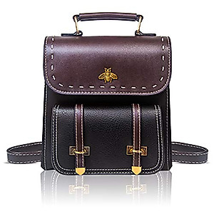 Little Bee Women's Mini Backpack Faux Leather Backpack Designer Cute Girls Convertible Purse Stylish Crossbodybag (Black)