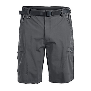ROXJOURNEY Men's Hiking Shorts Quick Dry Lightweight Outdoor Sports Hiking Shorts Stretch Quick Dry Shorts with Pockets (XX-Large, Gray)