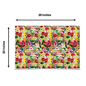 Colors of Rainbow - Collage Floral - 12 Sheets, 20 inch X 29 inch - Italian Print Tissue Paper for Decoupage Gift Basket Gift Bag Party Crafts (Collage Floral)