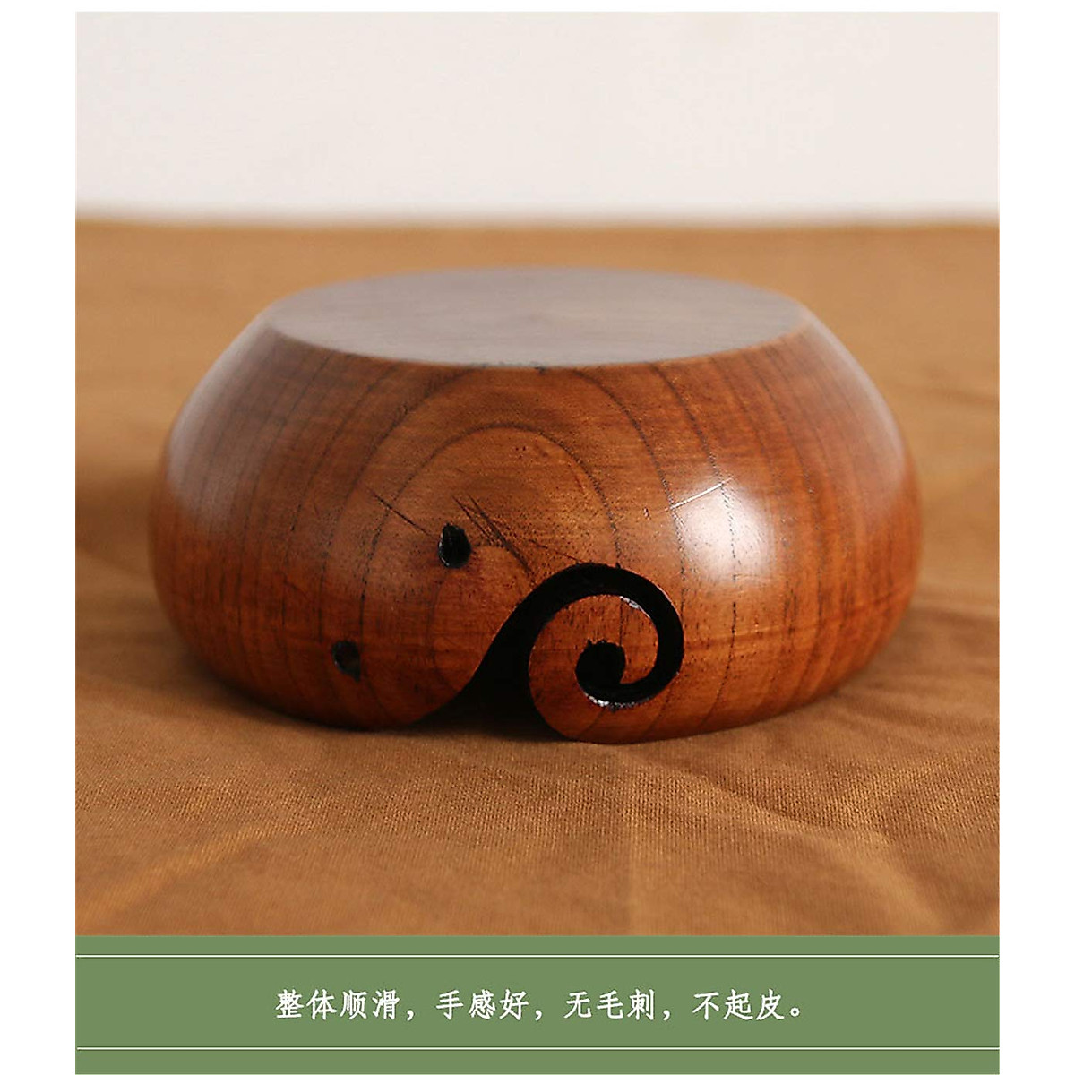 Joyeee 7.8 Inch Wooden Yarn Bowl Largest, 1 PCS Premium Knitting Storage Accessories & Supplies, Yarn Holder for Knitting and Crochet Yarn Winder, Handcrafted Yarn Ball Bowl Brown Box #04