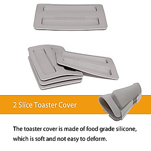 2 Pack Toaster Cover 2 Slice Toaster Cover Silicone Toaster Lid Bread Machine Cover Bread Maker Accessories (Grey)