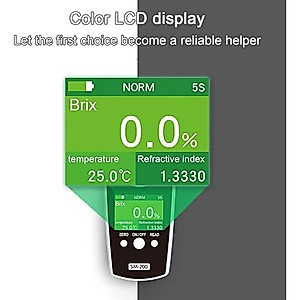 LHQYA Handheld Sugar Content Refractometer, 0-58% Portable Digital Refractometer with Display Screen, Accuracy ± 0.2%/3 Seconds Fast Measurement, for Beverages