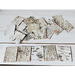 30pcs - Natural Birch Bark Sheets 1.96"x2.36" Tags for Gifts. Product Wrapping or Decorating.