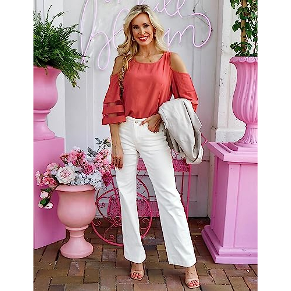 luvamia Wide Leg Jeans for Women High Waisted Baggy 90S Jeans Distressed Stretchy Denim Pants Trendy High Rise Jeans for Women Western Wear for Women Baggy Jeans Women Brilliant White Size US 18