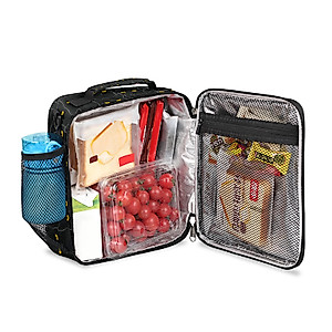 Cute Black Cat Kids Lunch Bag for Boy Girl Kitten Insulated Lunch Box Cooler Lunch Tote Bag Thermal Bag with Adjustable Shoulder Strap for School Work Picnic