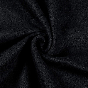 Sweatshirt Fleece Stretch Black, Fabric by the Yard