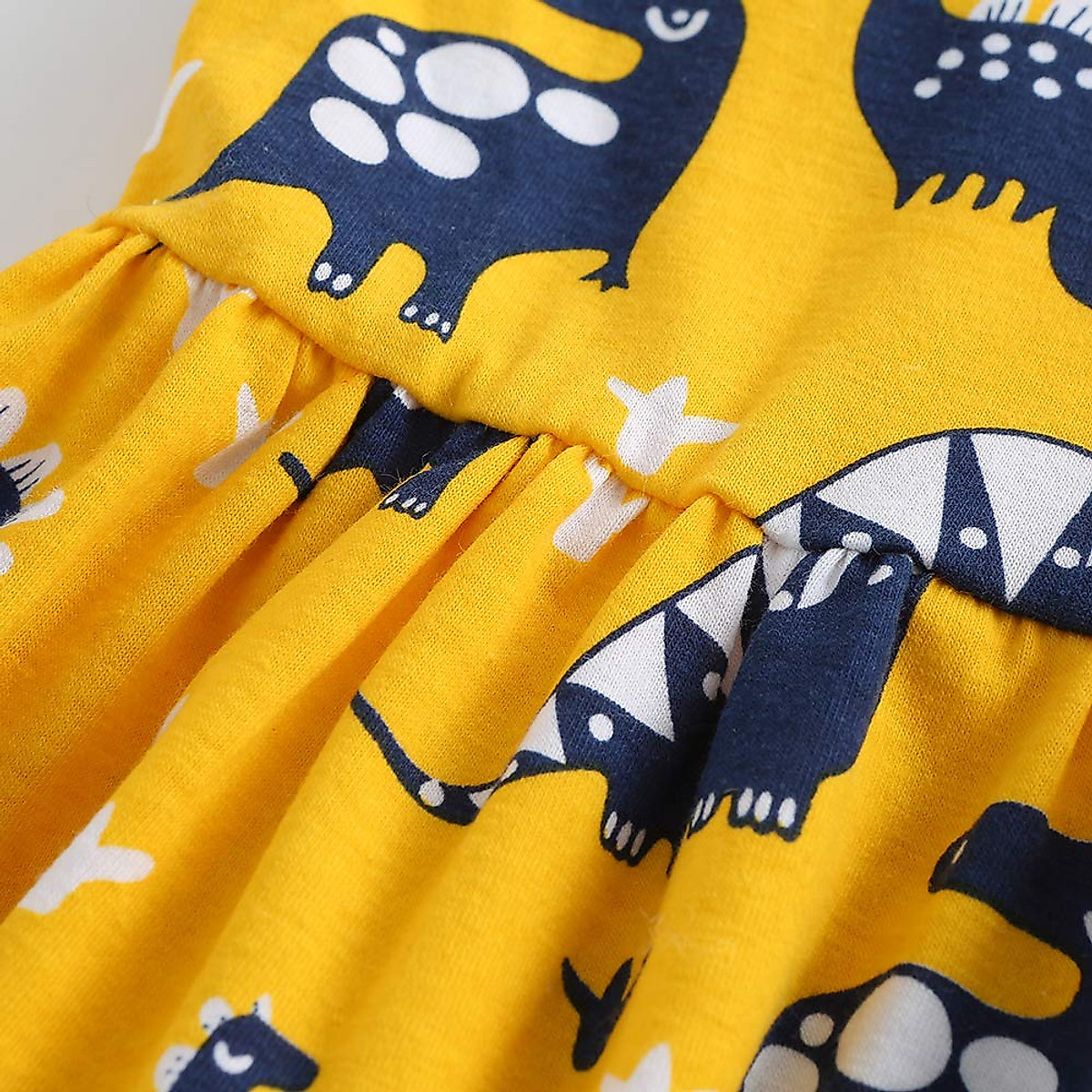 Jeinxcn Toddler Baby Girl Dinosaur Party Dress Summer Holiday Dress Outfit Clothes 4T