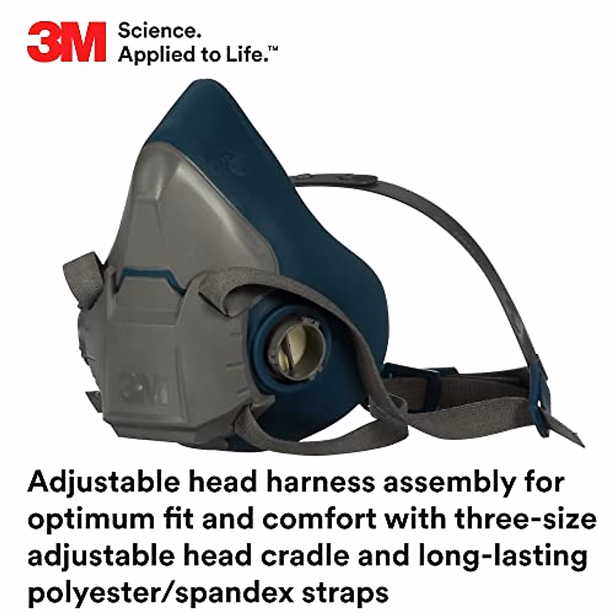 3M Personal Protective Equipment 051131494911 - Rugged Comfort Half Facepiece Reusable Respirator 6503/49491, Cool Flow Valve Helps Reduce Heat and Moisture, Silicone Faceseal Provides a Firm Seal