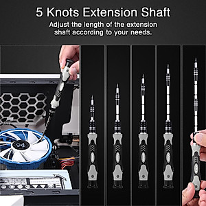 ORIA Precision Screwdriver Set, Small Screwdriver Set, 60 in 1 with 56 Bits Screwdriver Set, Mini Screwdriver Repair Tools with Flexible Shaft for Mobile Phone, Game Console, Tablet, Black